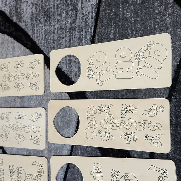 Michaels | Holiday | Vintage 999 Diy Christmas Door Knob Hangers Unfinished Signs 8 Pcs Wood ...